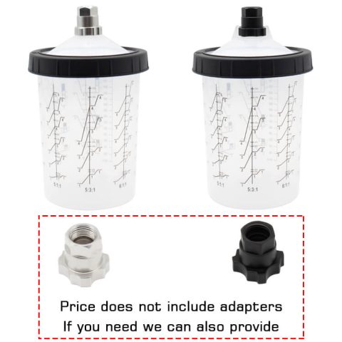 PP600 PPS Paint Cups Plastic Disposable HVLP Spray Gun Cup Kit With ...